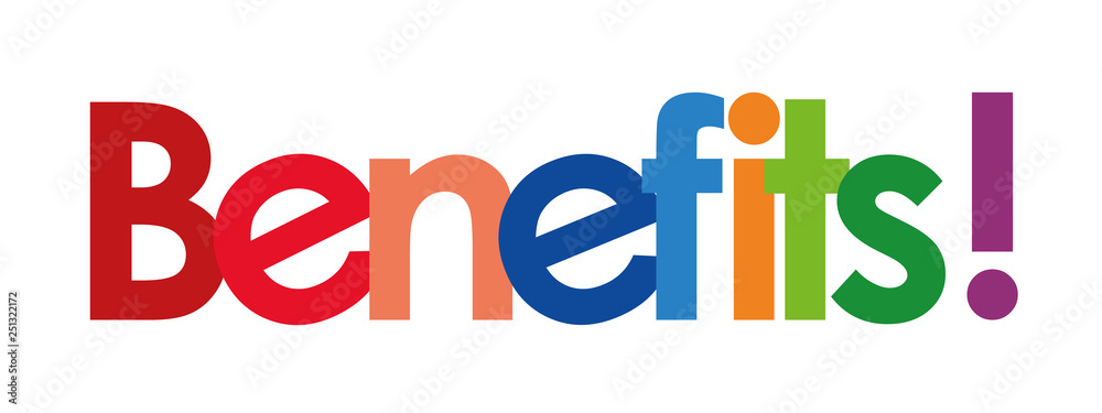 benefit text in white background Stock Vector | Adobe Stock