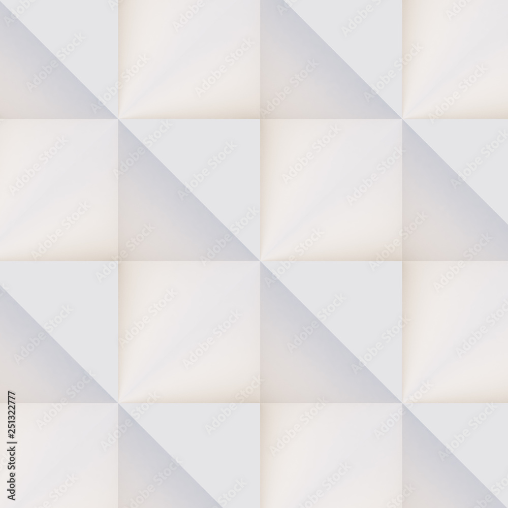 3D pattern made of white and beige geometric shapes, creative ...