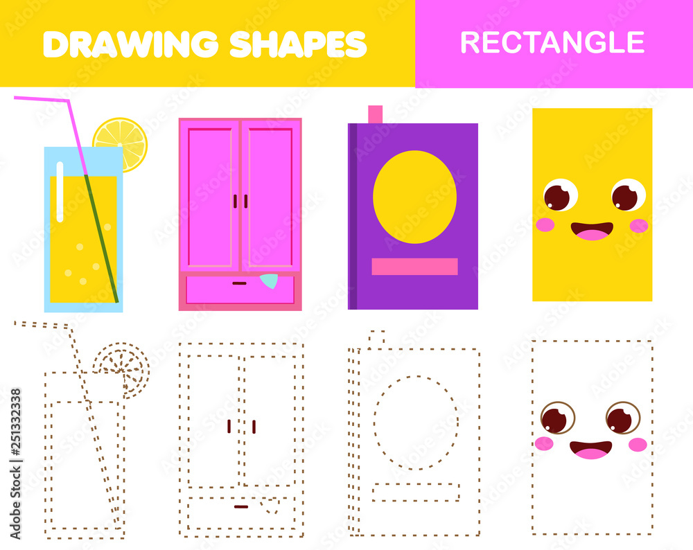 Learning geometric shapes for kids. rectangle. Handwriting practice ...