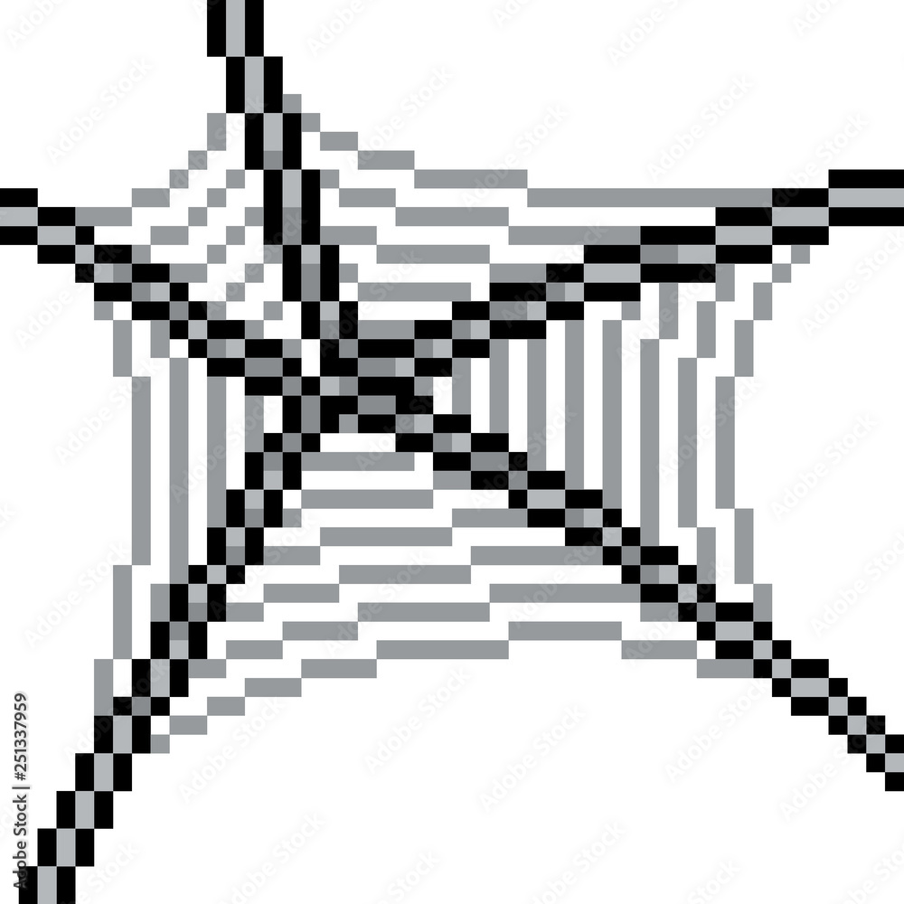 vector pixel art spider web Stock Vector | Adobe Stock