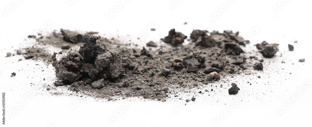 Coal ash isolated on white background Stock Photo | Adobe Stock