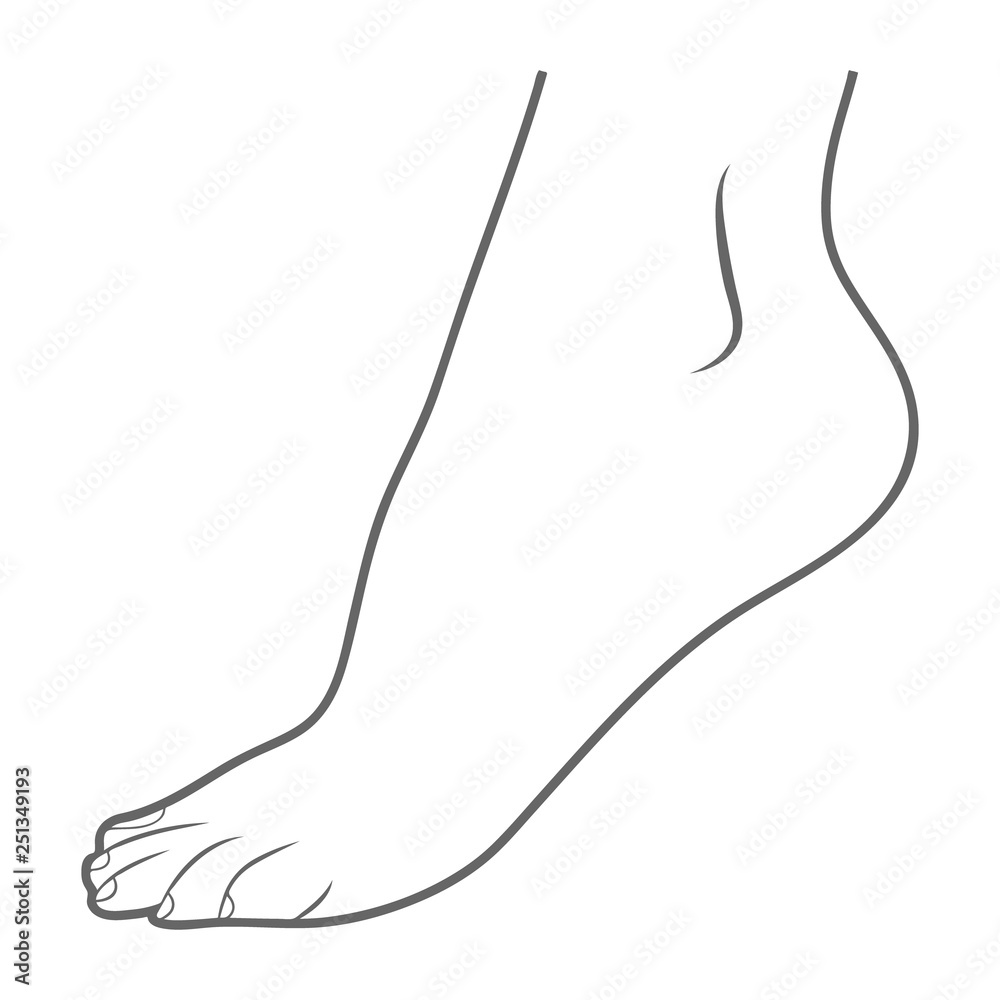 Human Foot, Leg Icon - Lateral View Outside Isolated On A White ...
