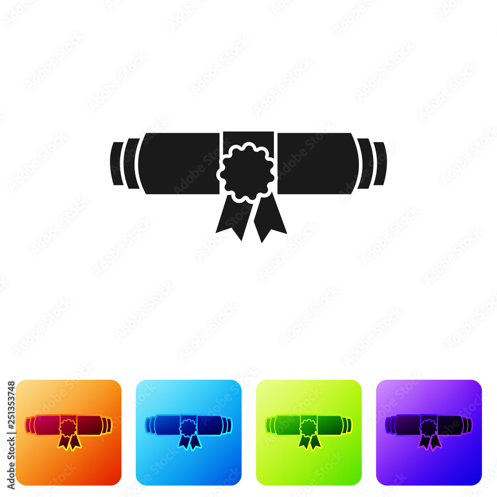 Diploma Scroll Black Background