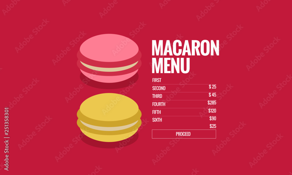 Macaron Menu Interface Design Stock Vector | Adobe Stock