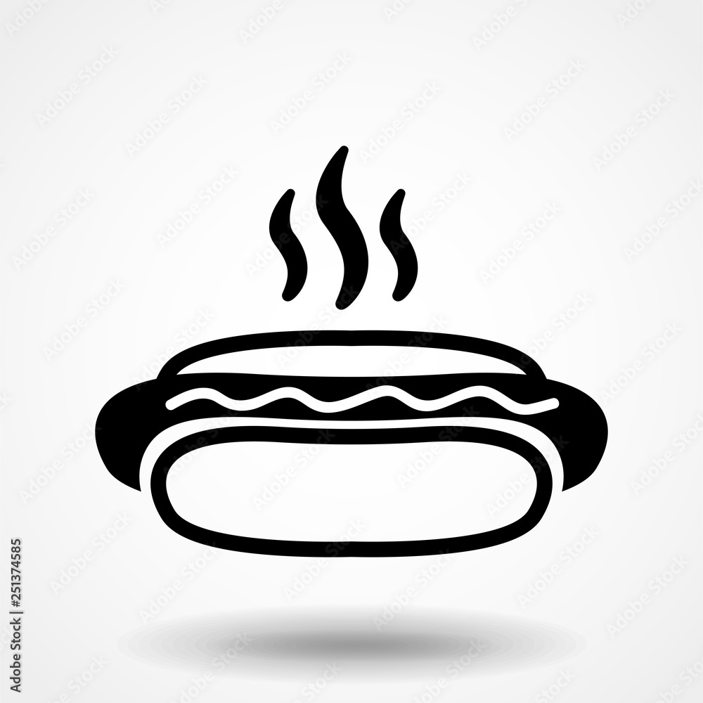 hot dog icon vector. Fast food symbol. Hot dog sausage symbol. Stock ...