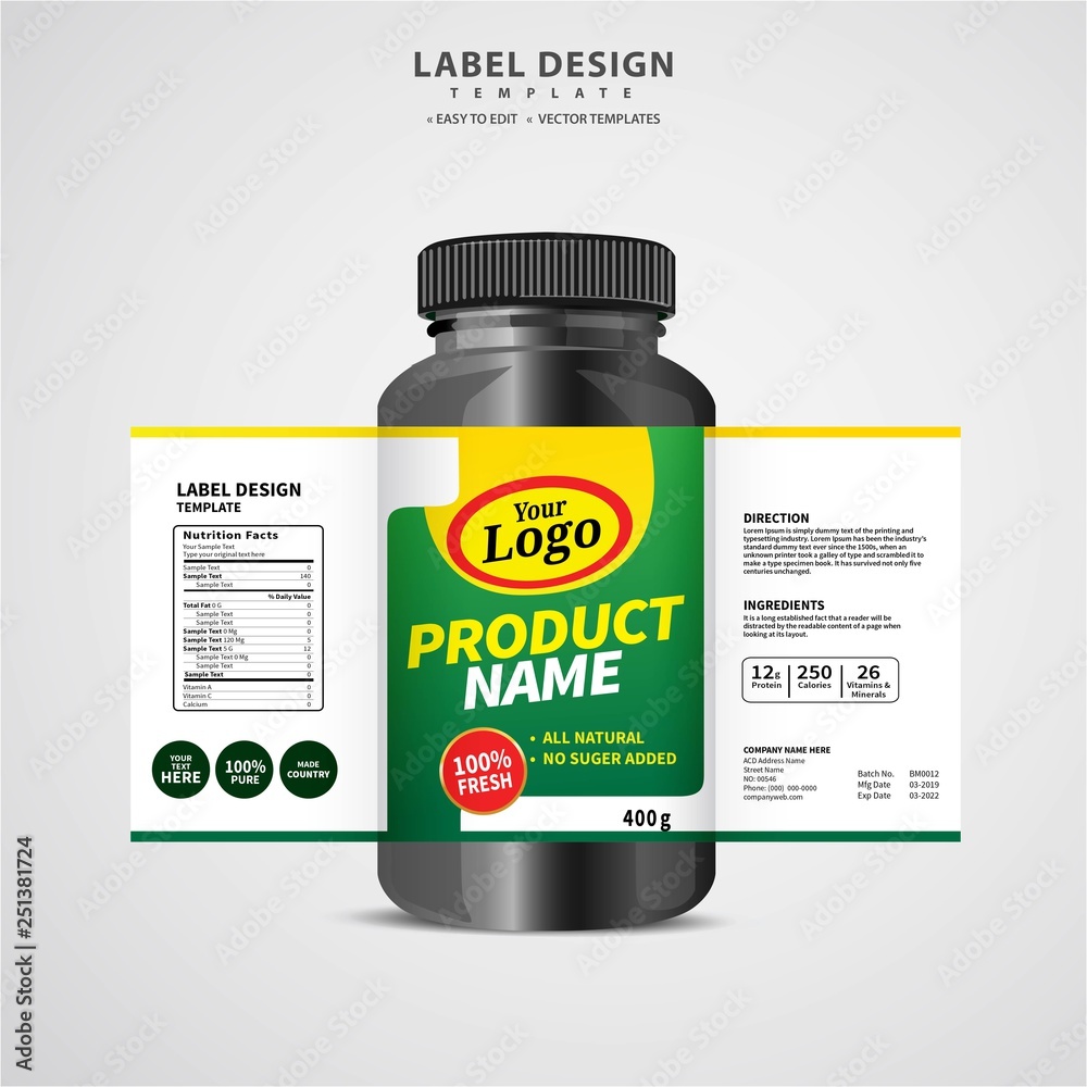Bottle label, Package template design, Label design, mock up design ...