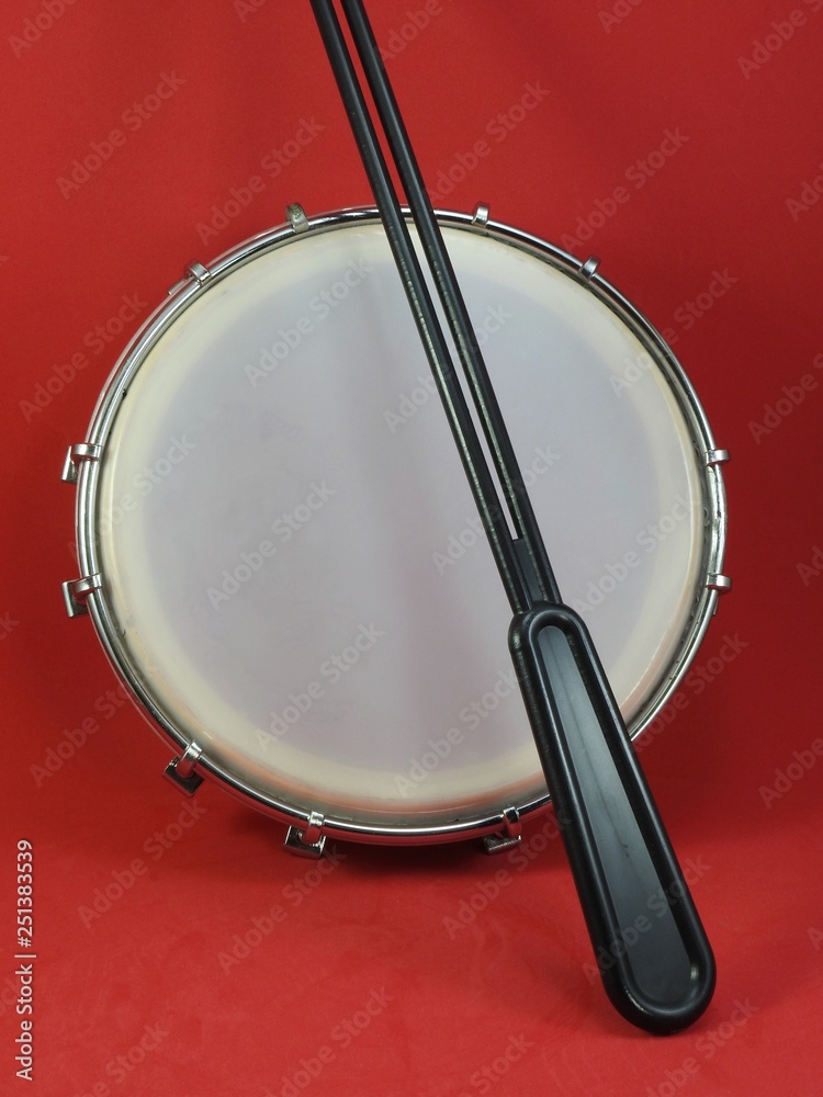 Tamborim and drumstick: a Brazilian percussion musical instrument. It ...
