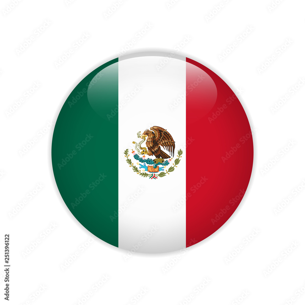 Mexico flag on button vector de Stock | Adobe Stock