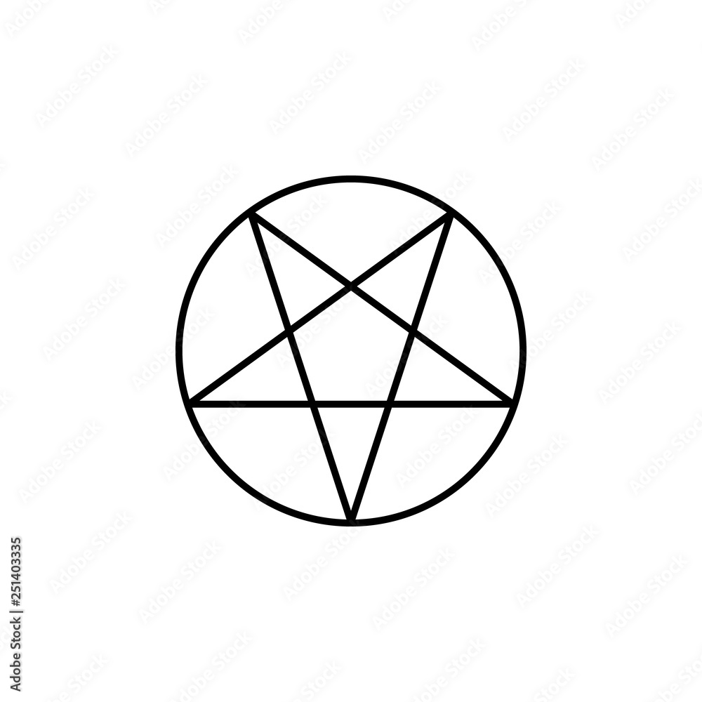 magic pentagram outline icon. Signs and symbols can be used for web ...