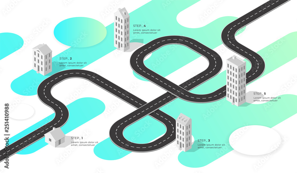 Poster Isometric navigation map infographic – Wall Art | UkPosters