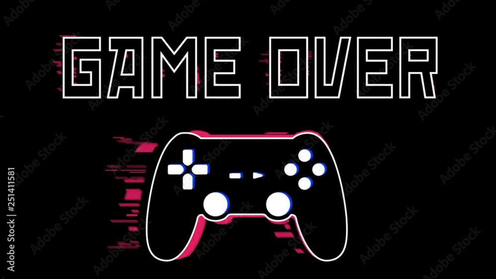 Futuristic game background with animation. Blue and red glitch effect ...