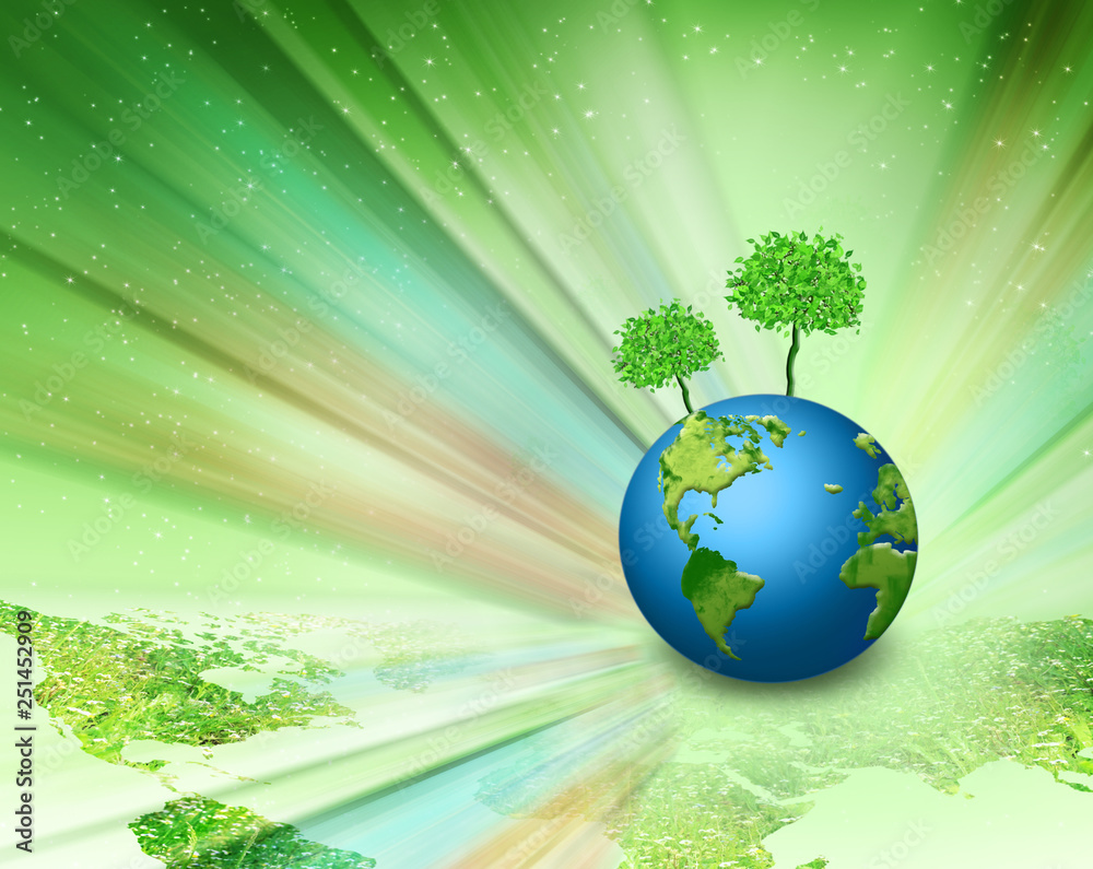 Ecological concept of the environment with the cultivation of trees ...