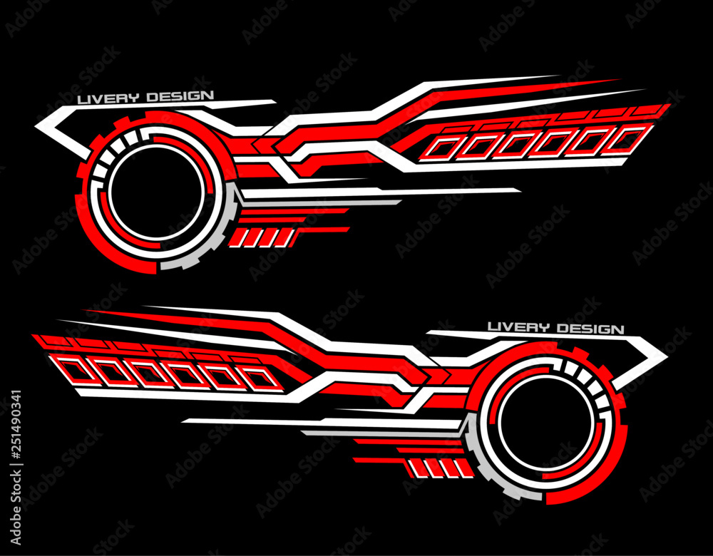 Vecteur Stock Vinyls sticker set Decals for Car racing truck mini bus ...