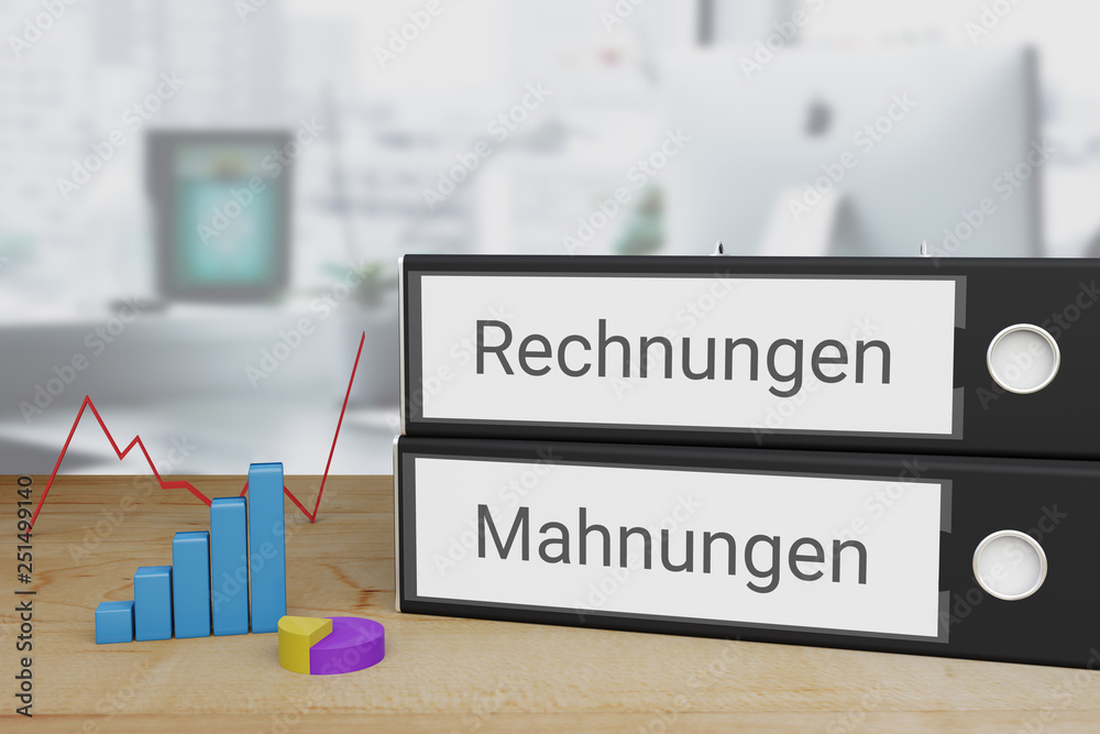 Ilustrace „Außenstände/Forderungen. Ordner beschriftet mit den ...
