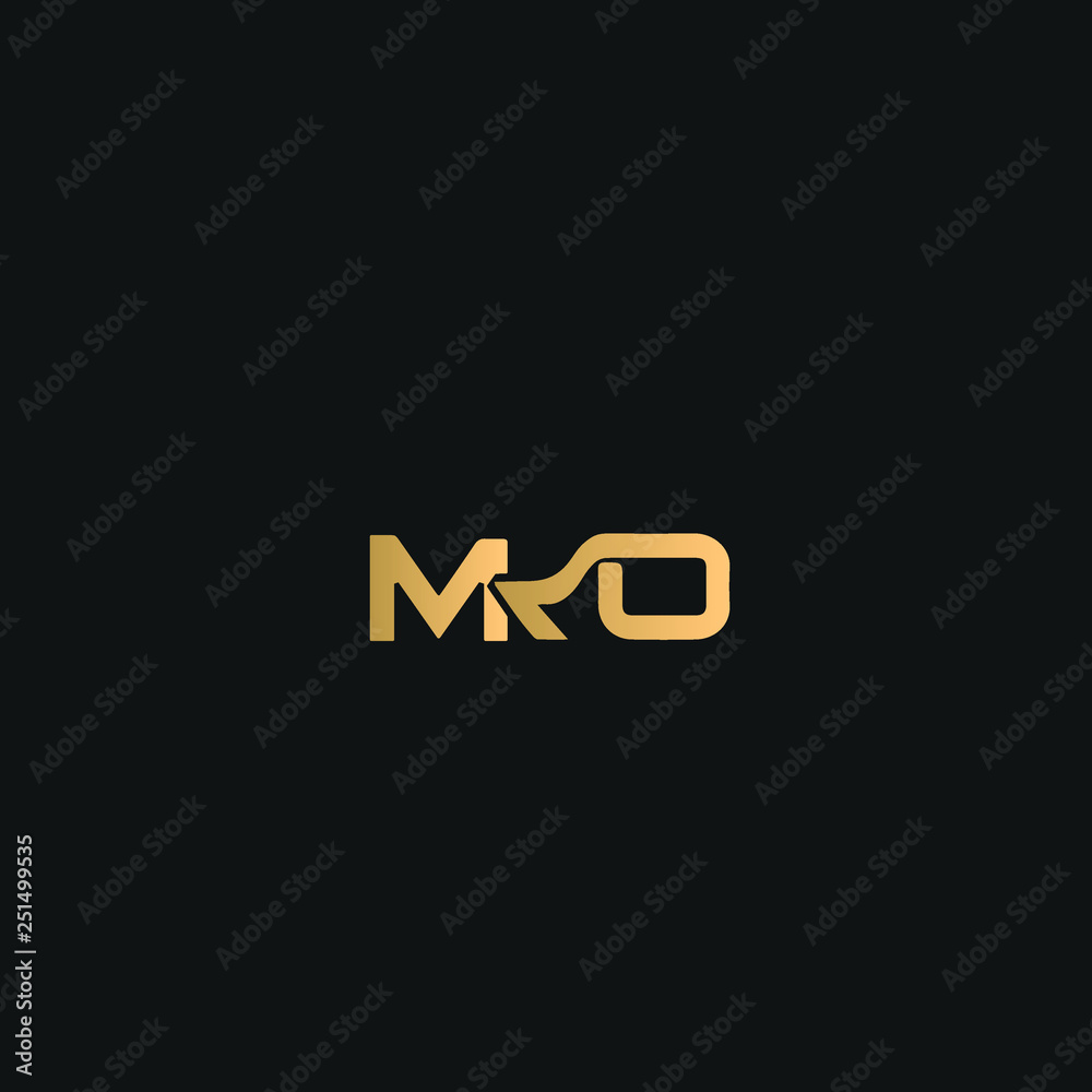 MKO logo vector. Golden initial logo on black background Stock Vector ...