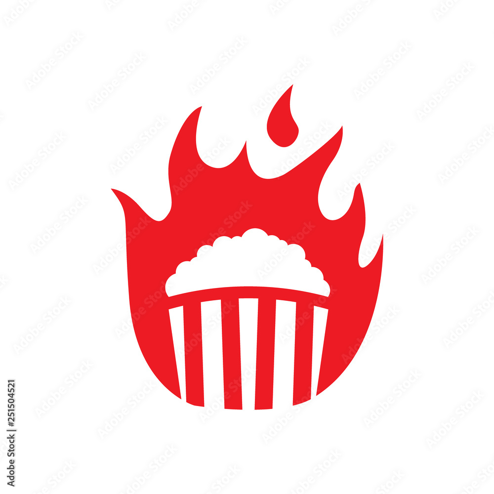 popcorn in fire flame logo icon vector template Stock Vector | Adobe Stock
