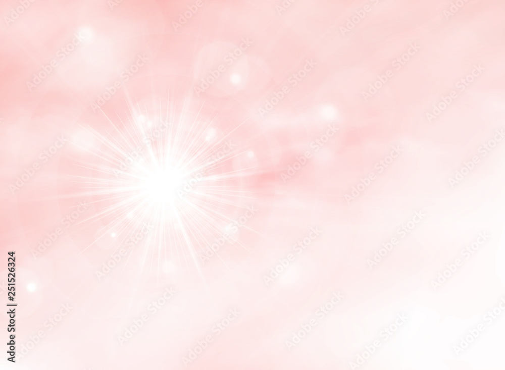 Abstract summer sunburst on pink living coral color background ...