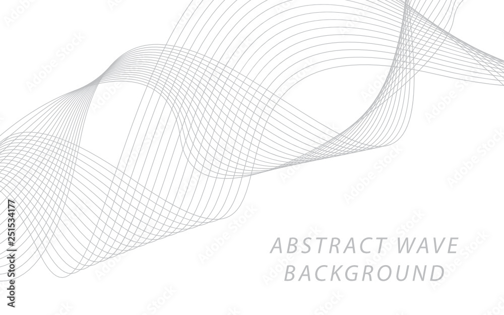 Abstract gray wave lines on white background. Can be used presentation ...