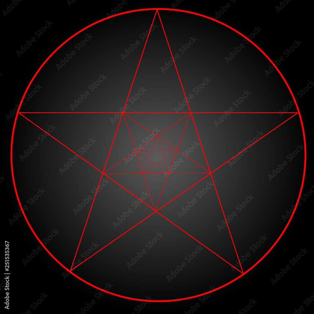 Pentagram or pentalpha or pentangle. dot work ancient pagan symbol of ...