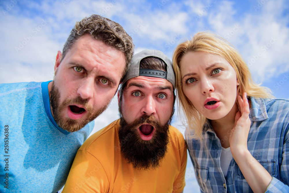 Shocking news. Amazed surprised face expression. How to impress people ...