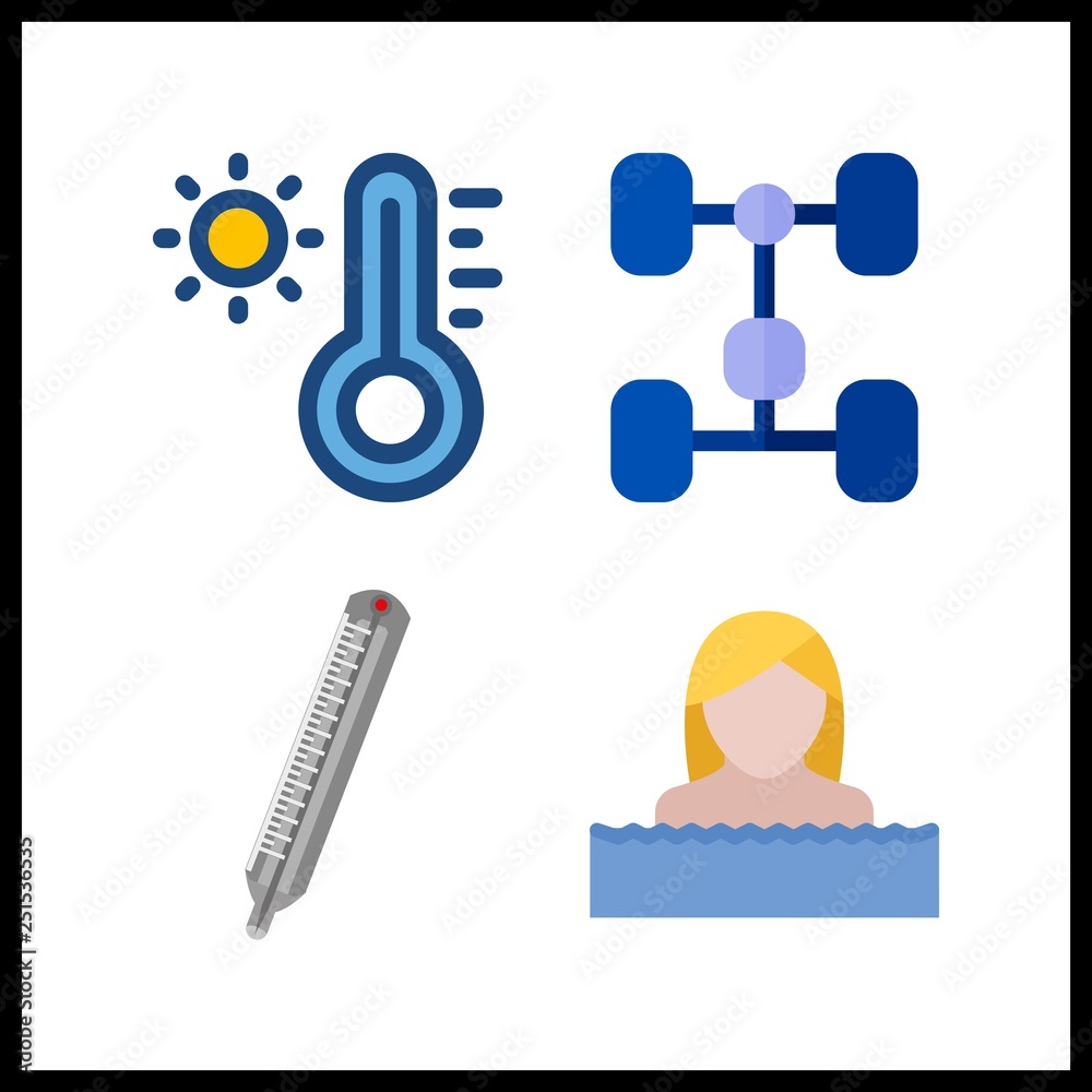 4 under icon. Vector illustration under set. swimmer and chassis icons ...