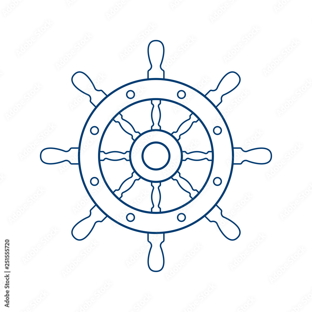 Icono plano lineal timón de barco en color azul Stock Vector | Adobe Stock Icono plano lineal timón de barco en color azul Stock Vector | Adobe Stock