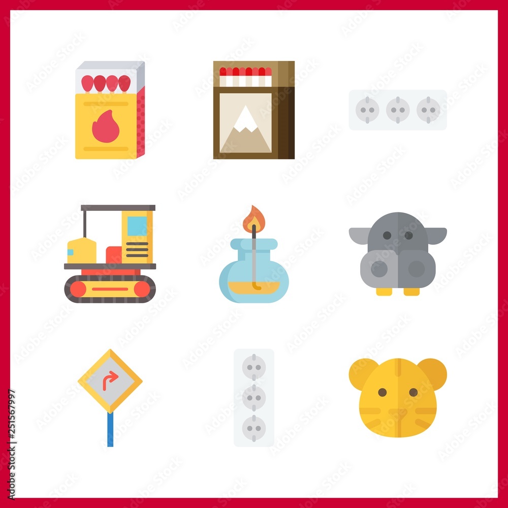 9 danger icon. Vector illustration danger set. all terrain and matches ...