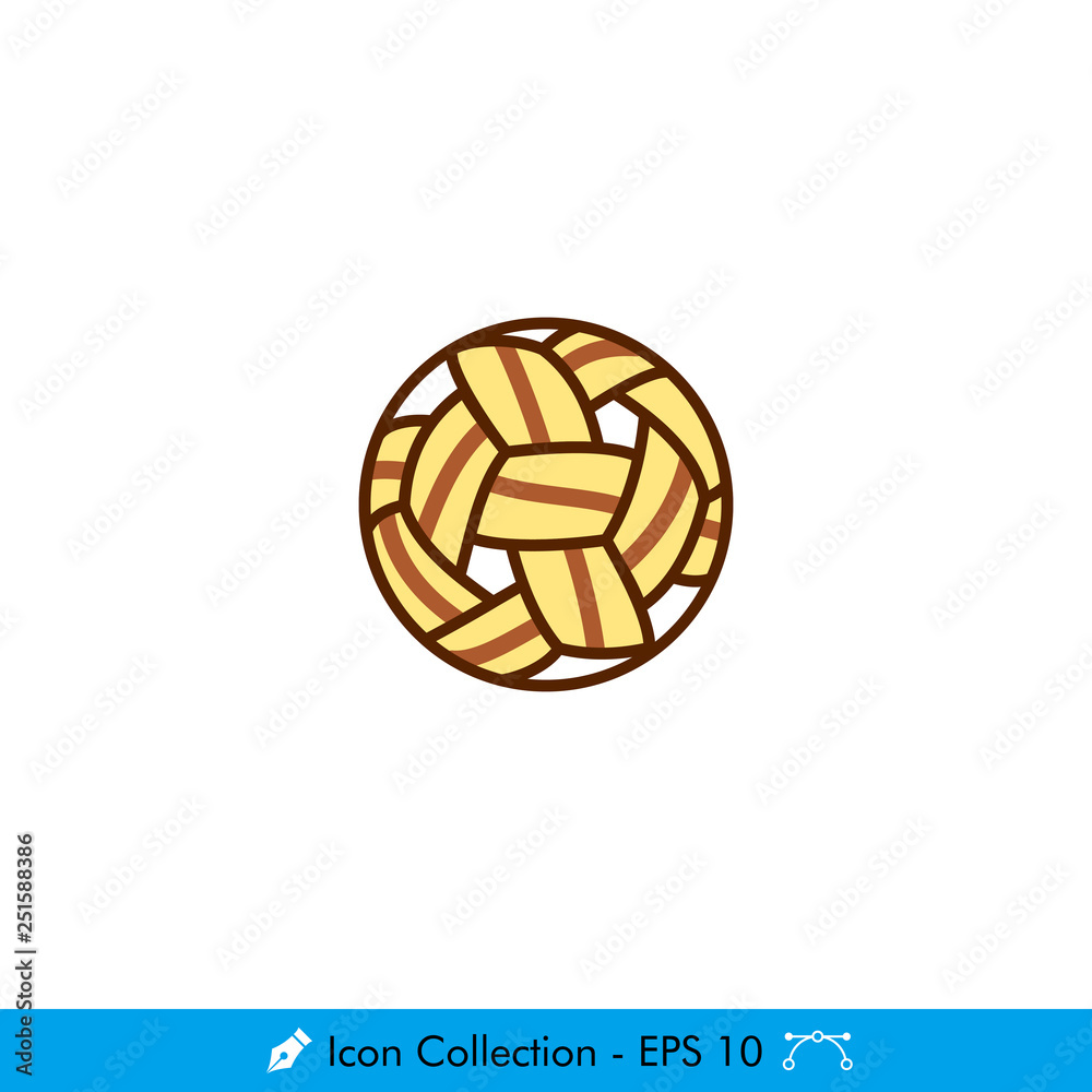 Sepak Takraw Ball Icon / Vector - In Color Design Stock Vector | Adobe ...