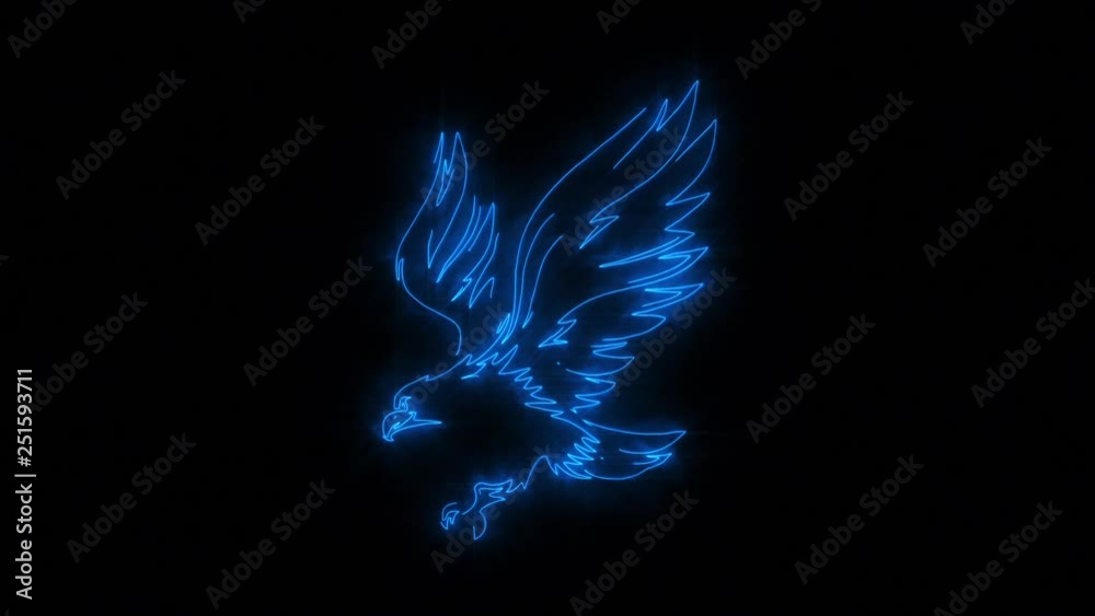 Blue Burning Eagle Animated Logo with Reveal Effect Stock Video | Adobe ...