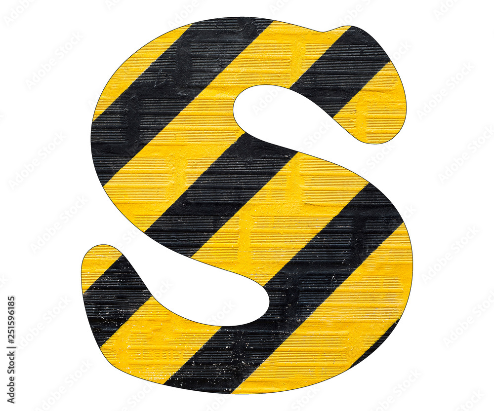Letter S - Yellow and black lines. White background Stock Photo | Adobe ...
