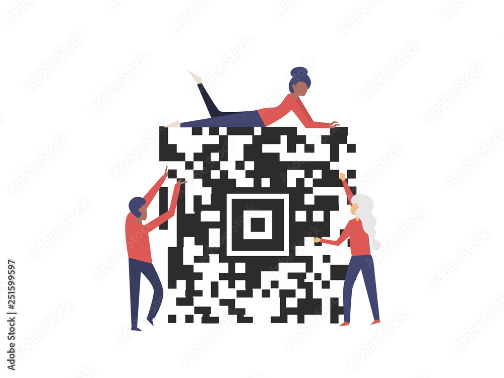 People are building QR Code Related Vector Line Icons for smartphone ...