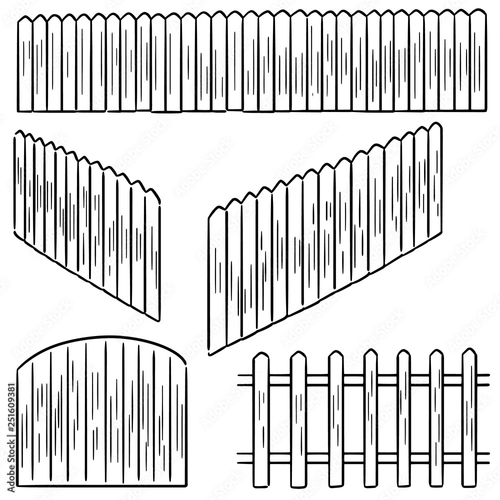 vector set of fence Stock Vector | Adobe Stock