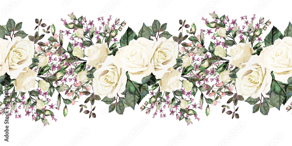 Rose Floral Pattern Border