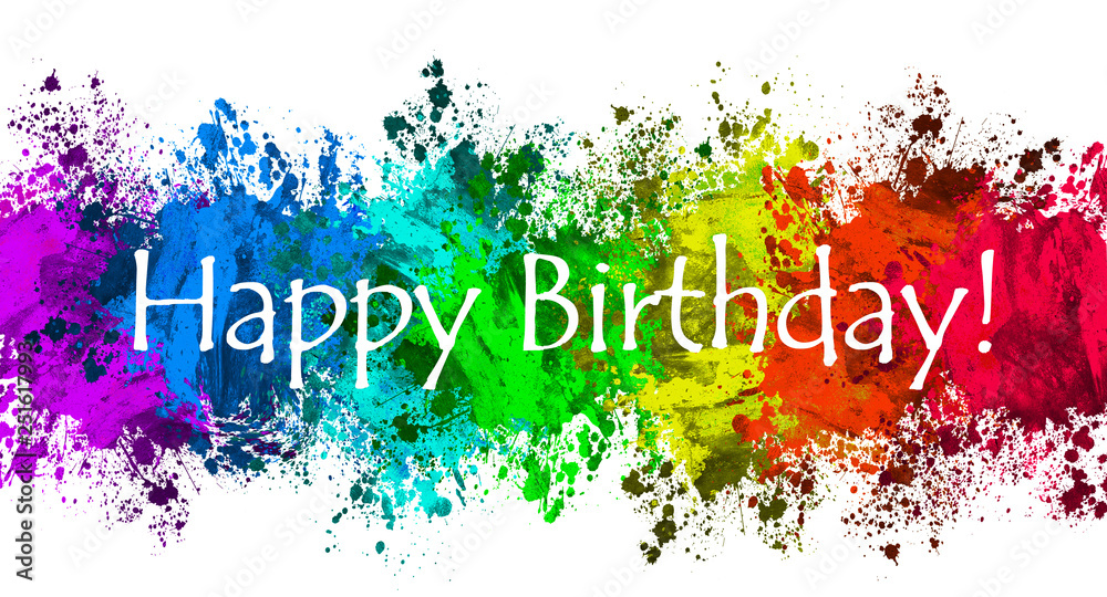 Paint Splatter - Happy Birthday Stock Illustration | Adobe Stock