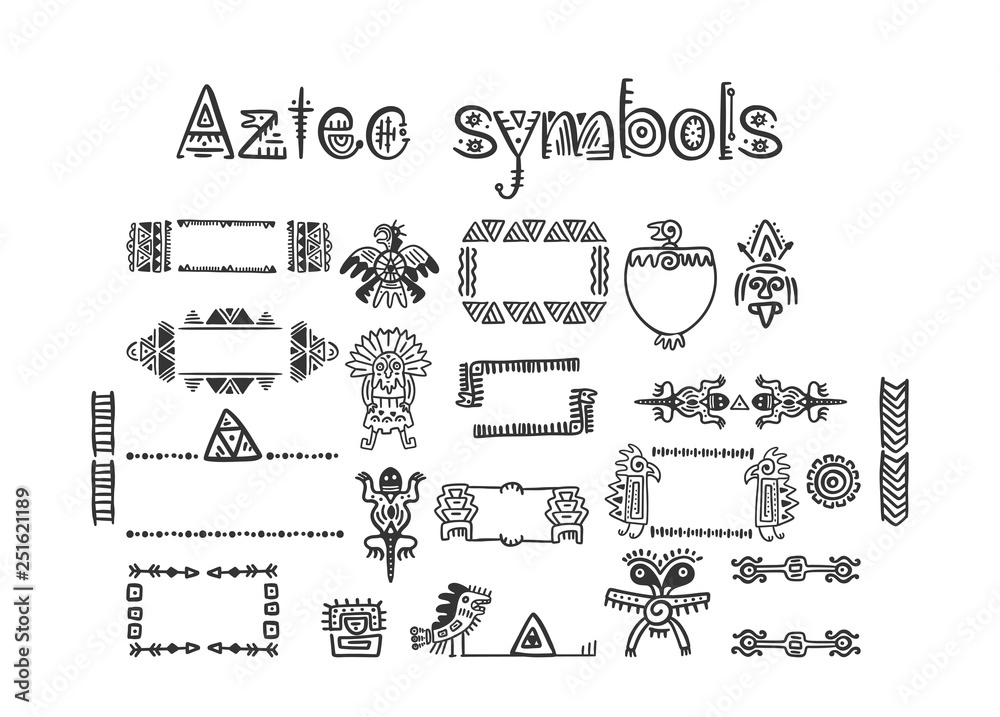Tribal aztec vector symbols for logo. Stock Vector | Adobe Stock