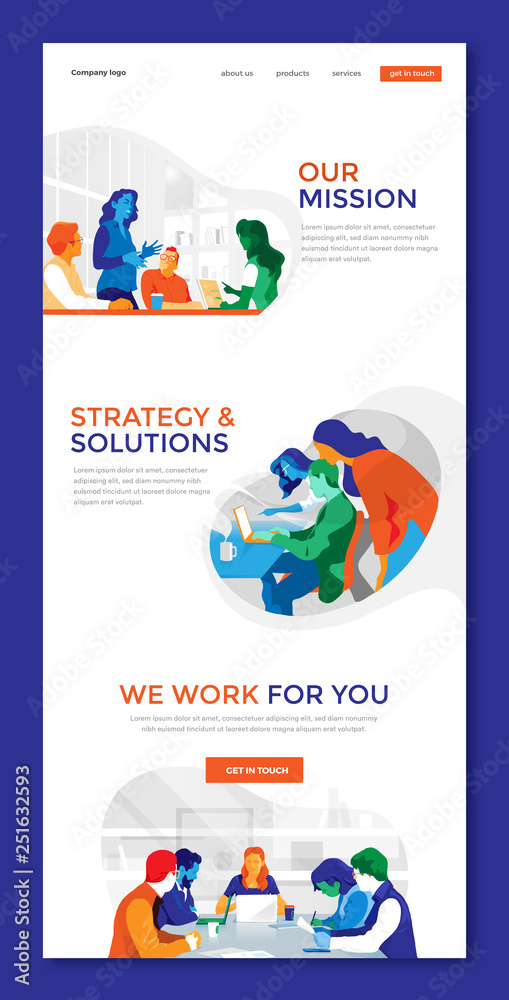 Company about us illustration template Stock Vector | Adobe Stock