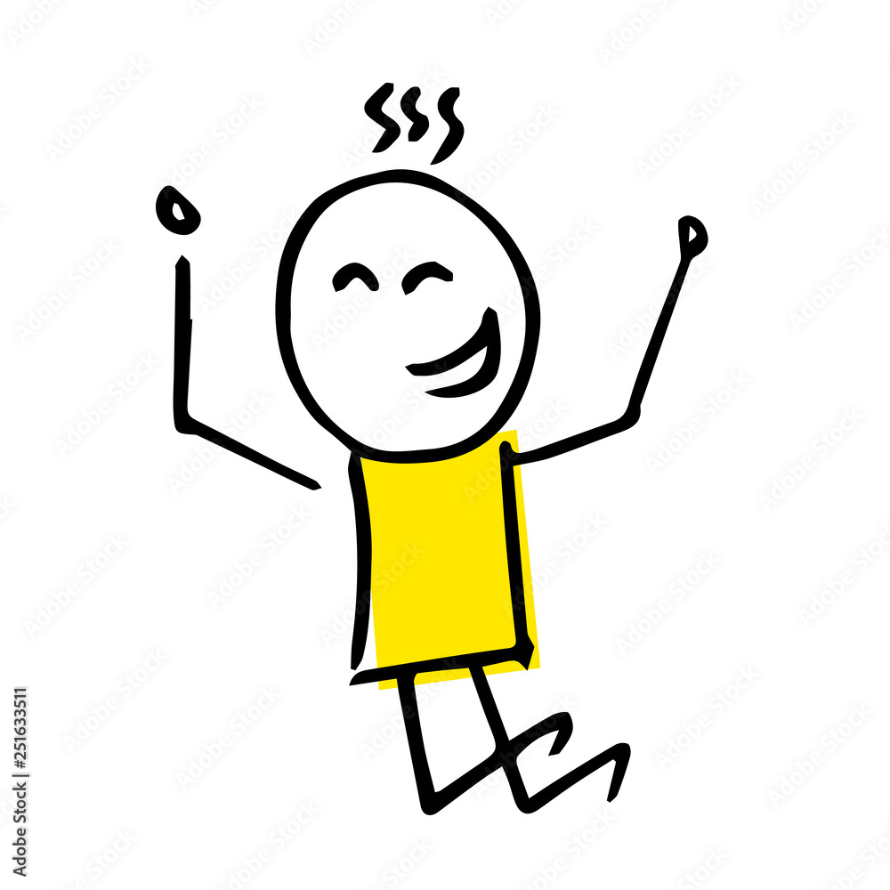 Excited Jumping Stick Figure