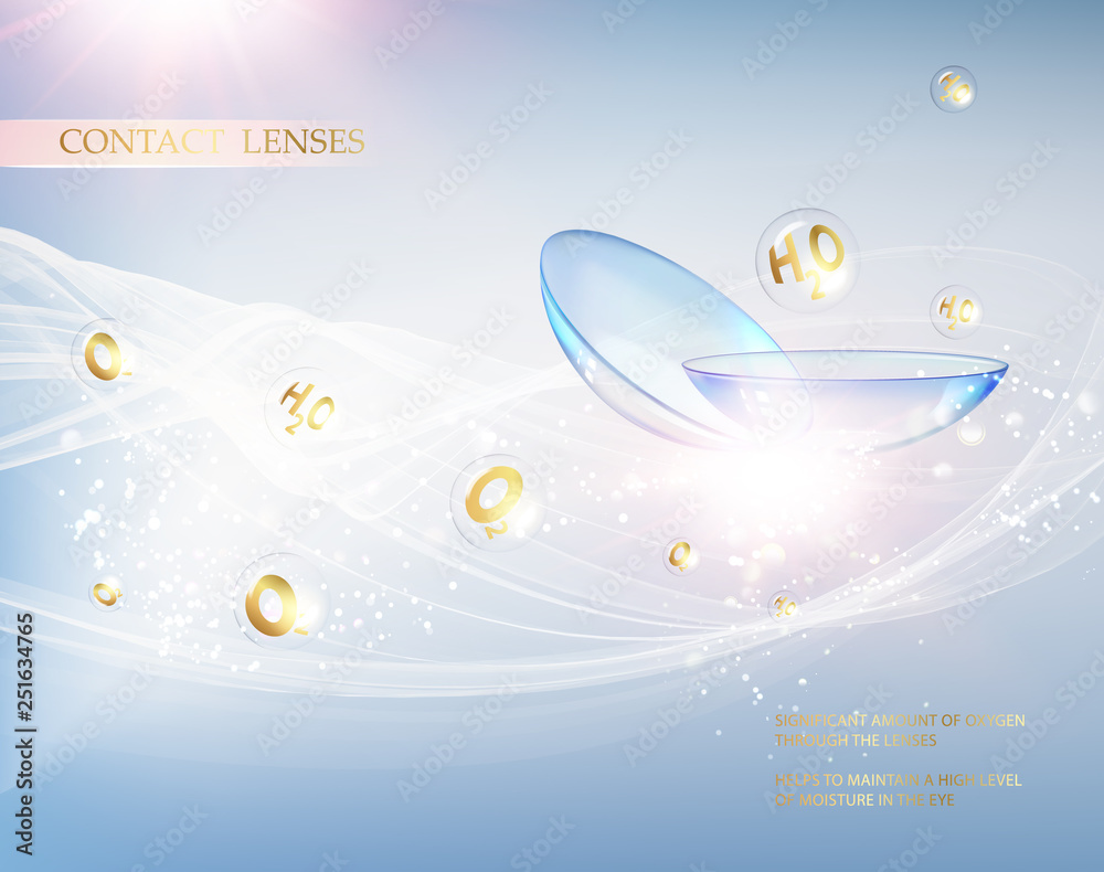 Best blue contact lenses for your eye health. Abstract illustration of ...