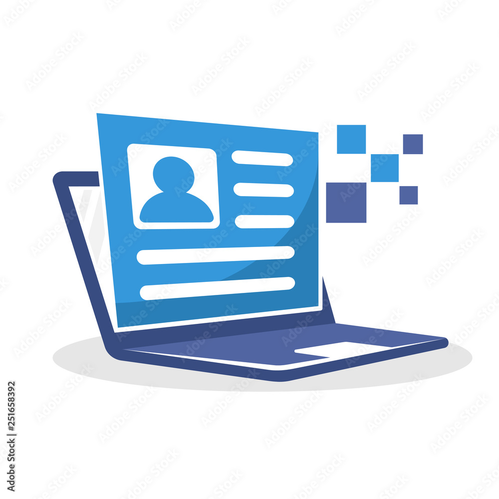 Vector illustration icon with the concept of online registration Stock ...