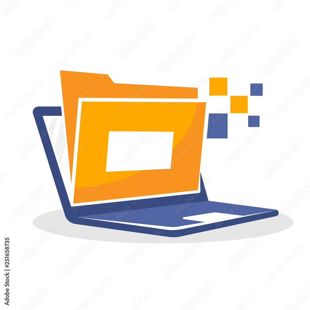 Vector illustration icon with the online storage folder concept Stock ...