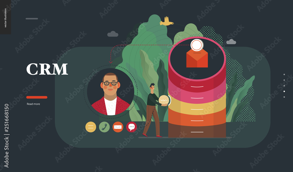 Technology 2 - CRM Customer Relationship Management - modern flat ...