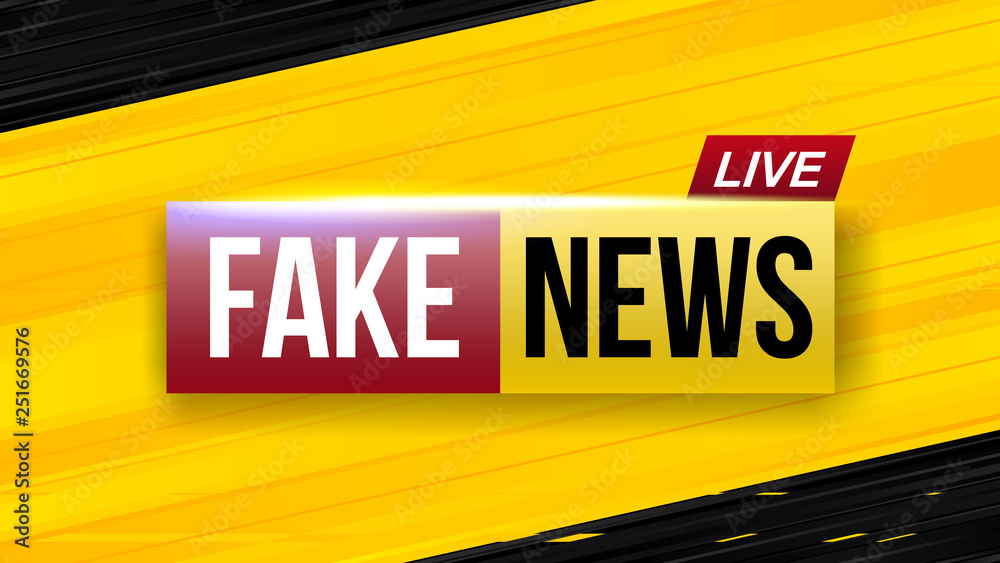 Creative vector illustration of fake news live broadcasting television ...