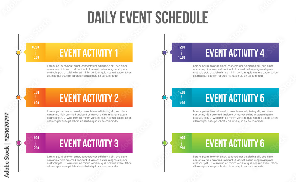 Creative vector illustration of daily event schedule blank isolated on ...