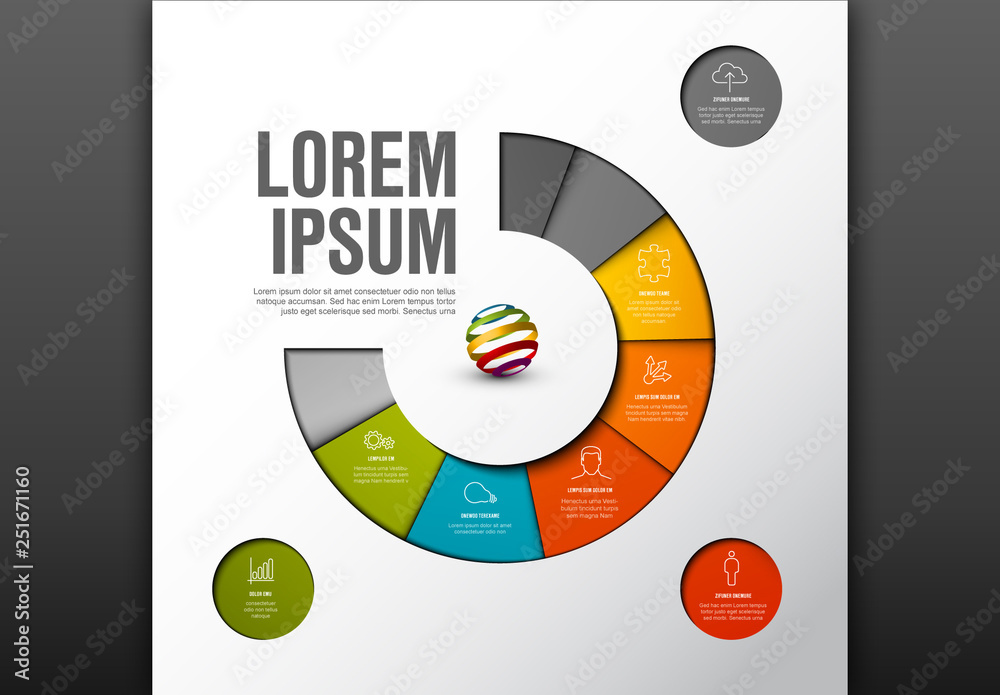 Colorful Semi Circle Infographic Layout Stock Template | Adobe Stock