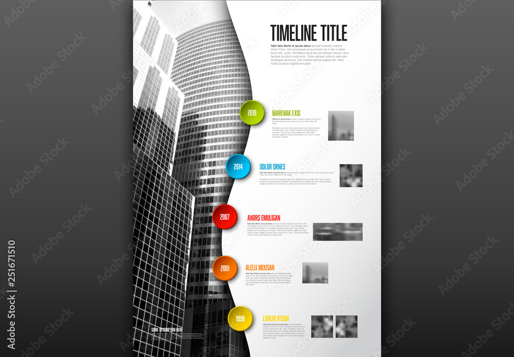 Colorful Timeline Buttons Infographic Layout Stock Template | Adobe Stock