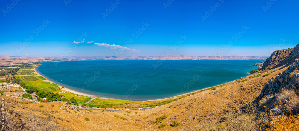 Poster Sea of Galilee viewed from mount Arbel in Israel – Wall Art ...