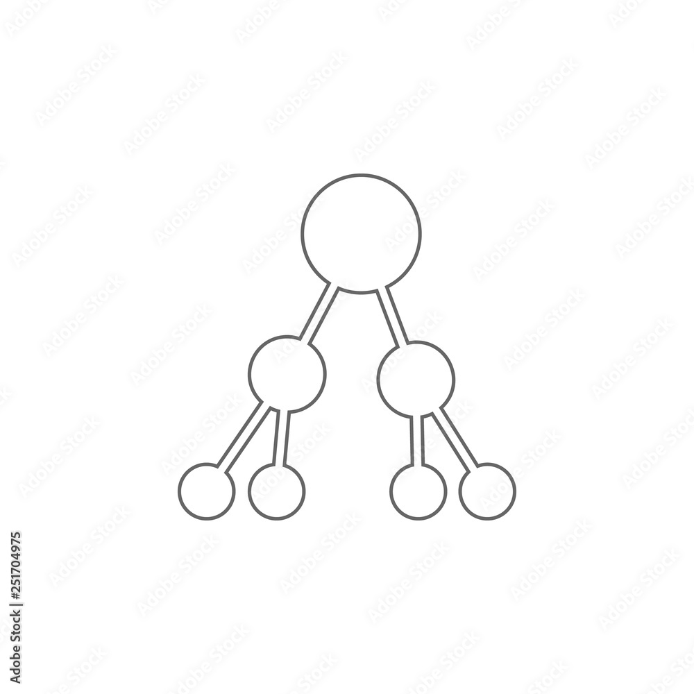 binary tree icon. Simple thin line, outline vector of charts and ...