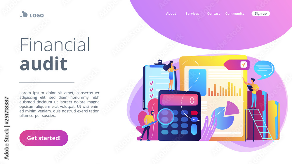 Audit service concept landing page. Stock Vector | Adobe Stock