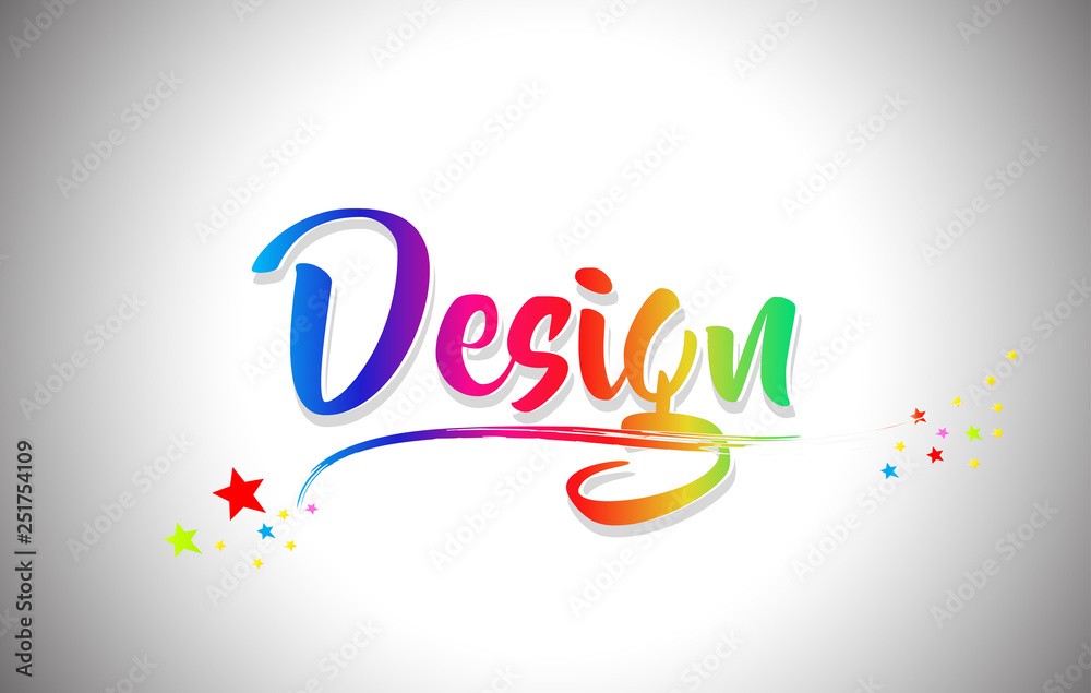 Design Handwritten Word Text with Rainbow Colors and Vibrant Swoosh ...