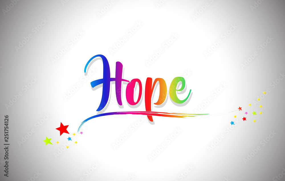 Hope Handwritten Word Text with Rainbow Colors and Vibrant Swoosh ...